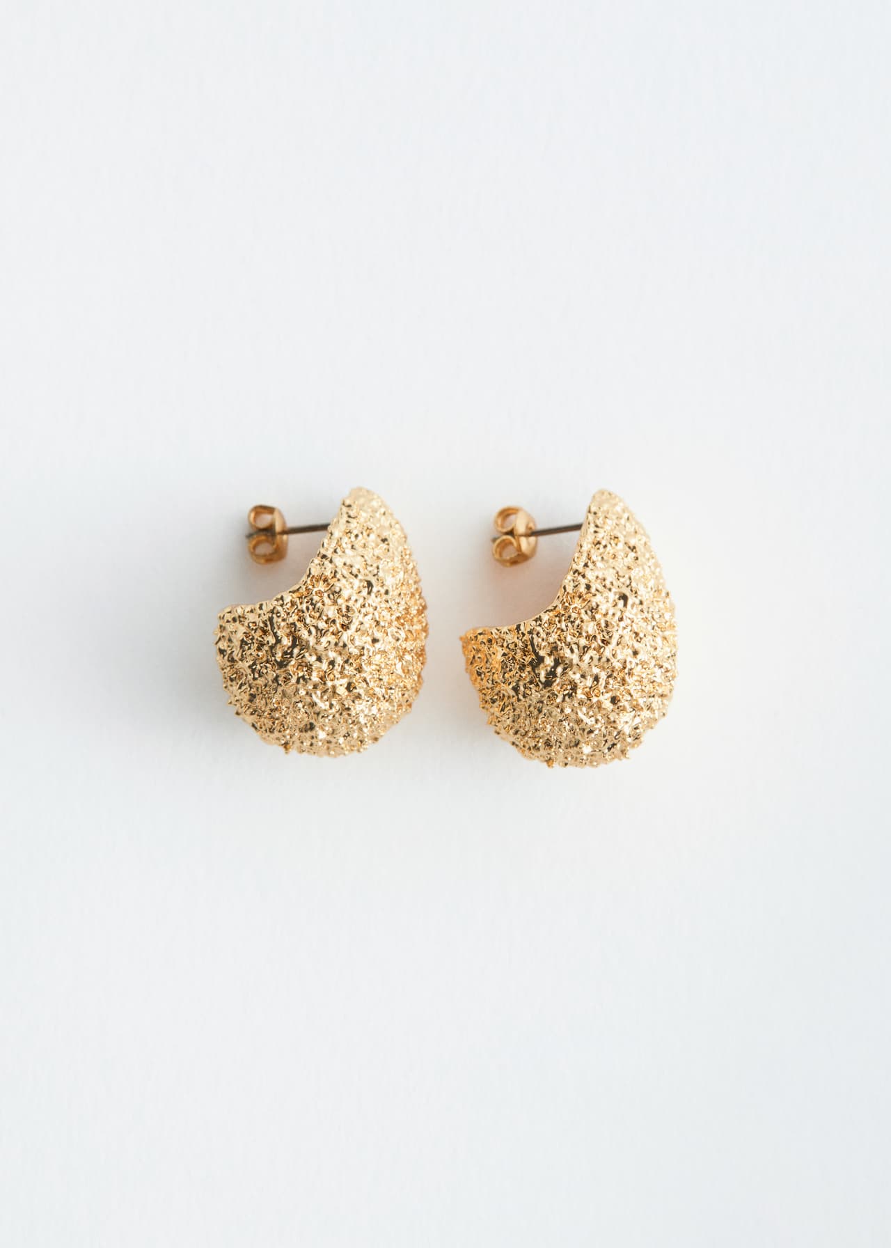 Women's Gold Textured Dome Earrings | H&M GB