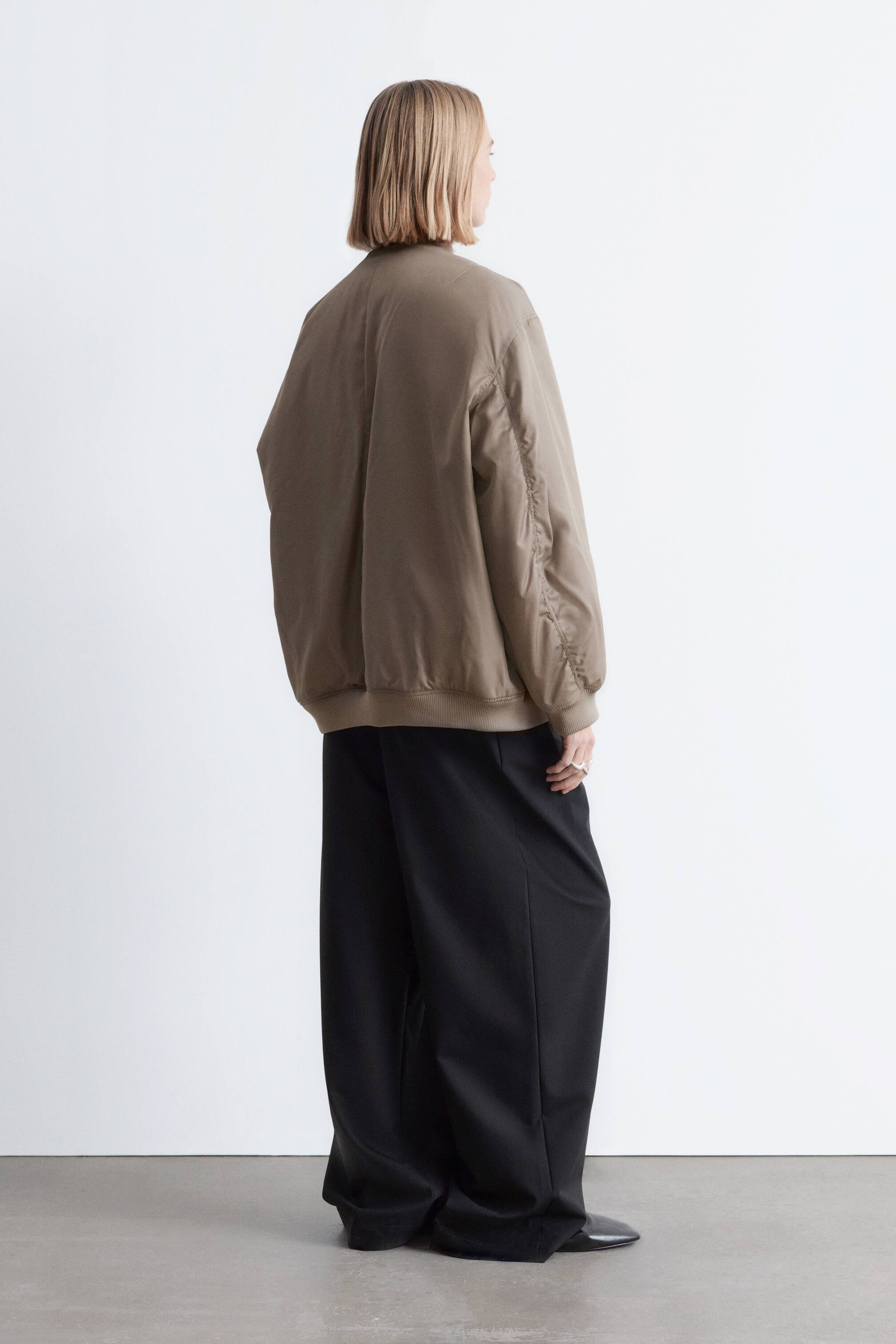 Women's Khaki Green Long Bomber Jacket | H&M GB