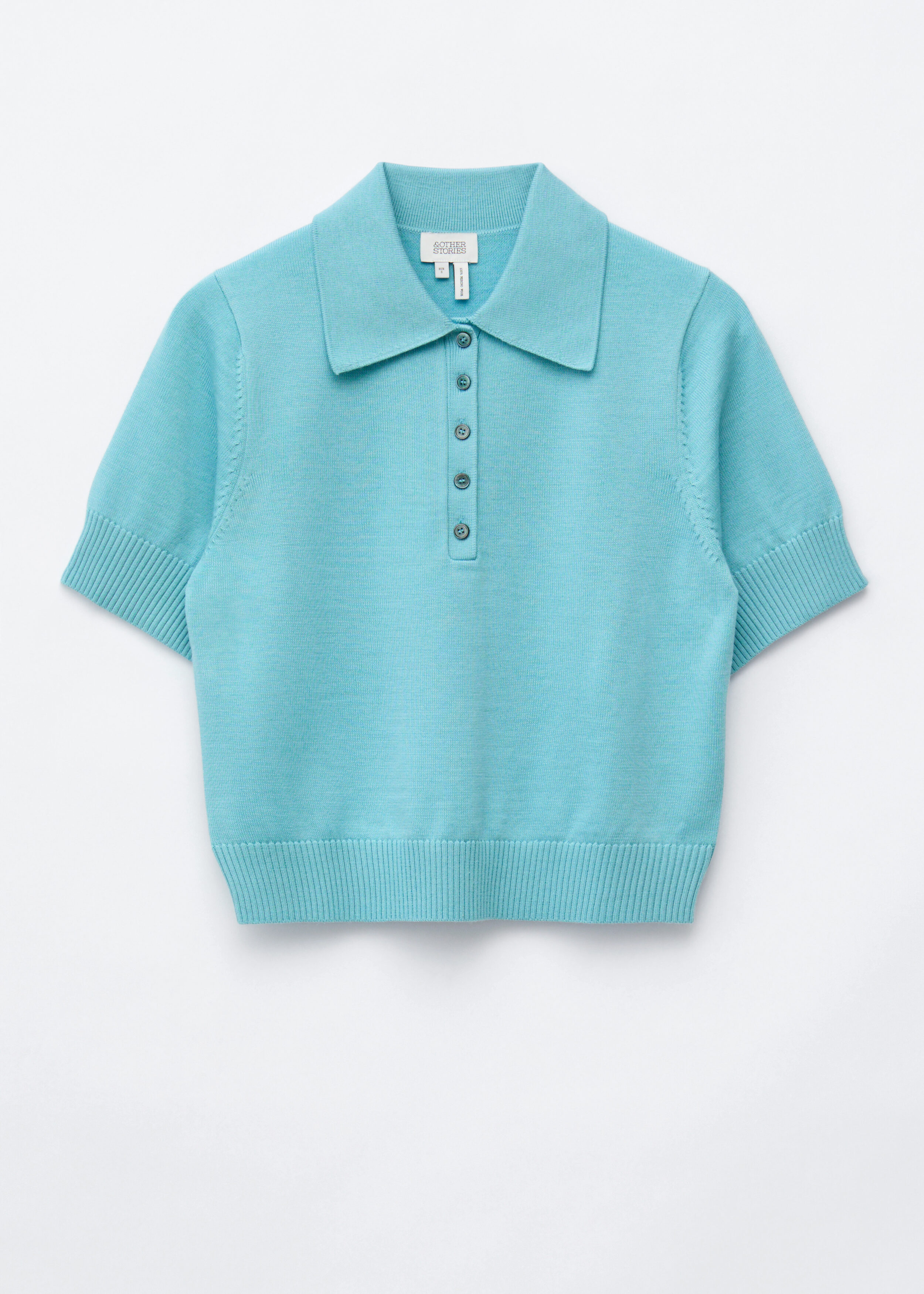 Wool Polo T-Shirt - Light Blue - T-shirts - & Other Stories US