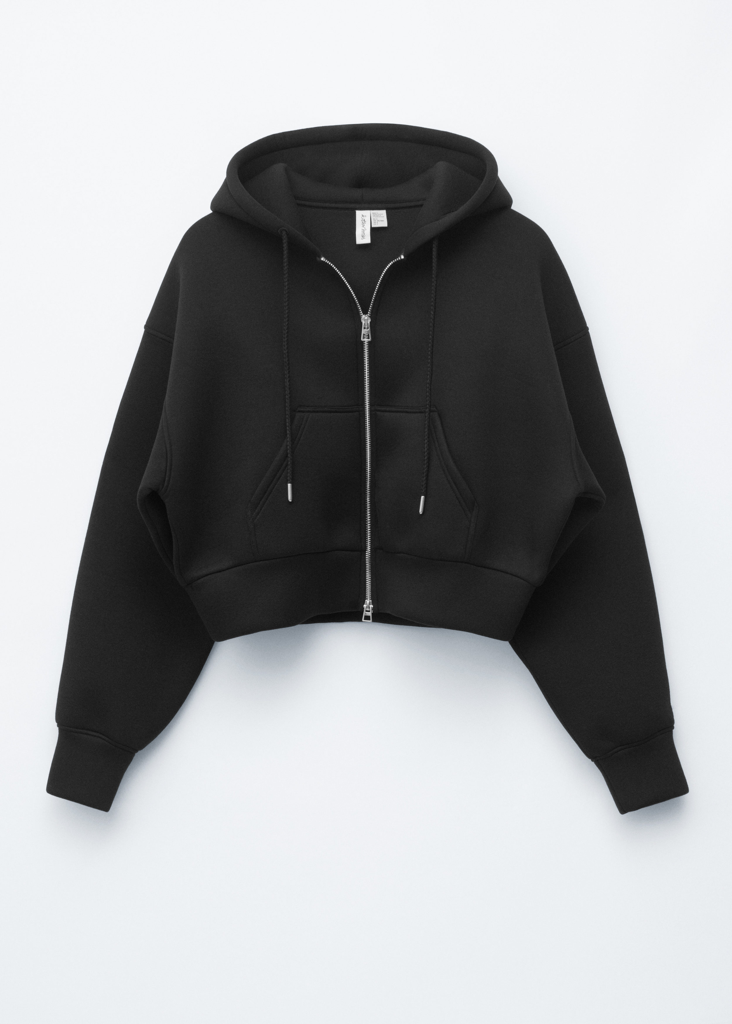 Cropped Scuba Zip-Up Hoodie - Black - & Other Stories AD