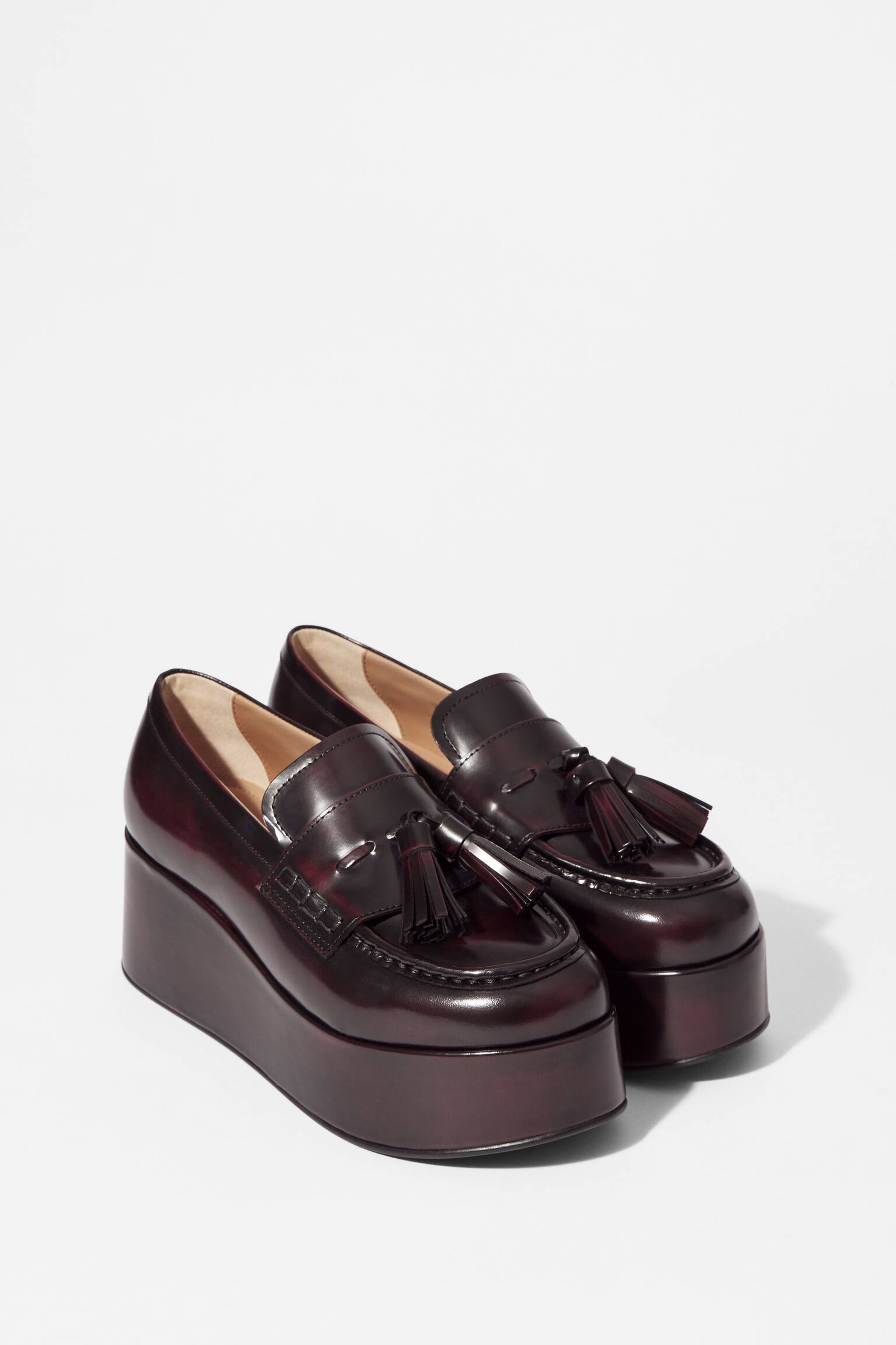 Plateau-Loafer aus Leder - Weinrot - DAMEN | H&M CH