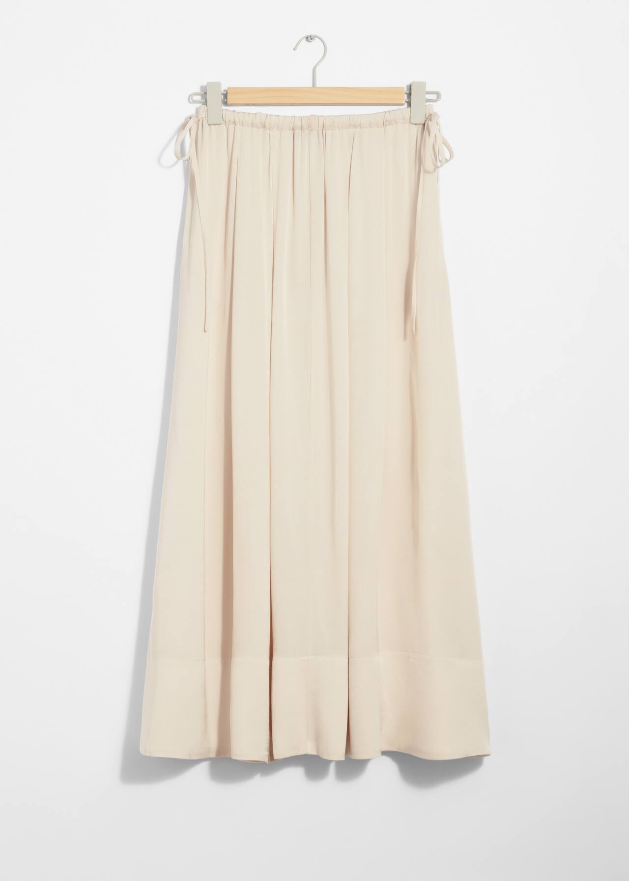 Pleated Drawstring Midi Skirt - Cream - Ladies | H&M IL