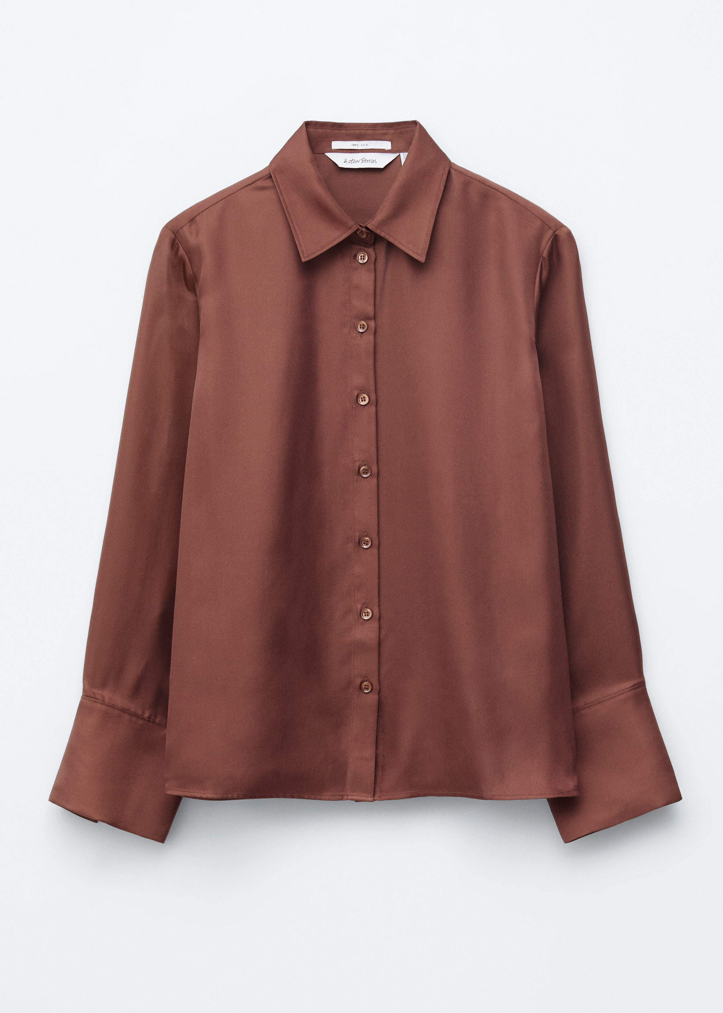 Relaxed Silk Shirt - Brown - Shirts - & Other Stories CH