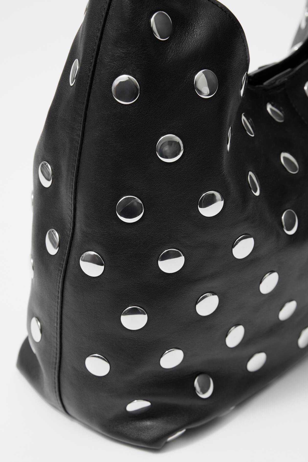 Women's Black Studded Leather Tote Bag | H&M GB
