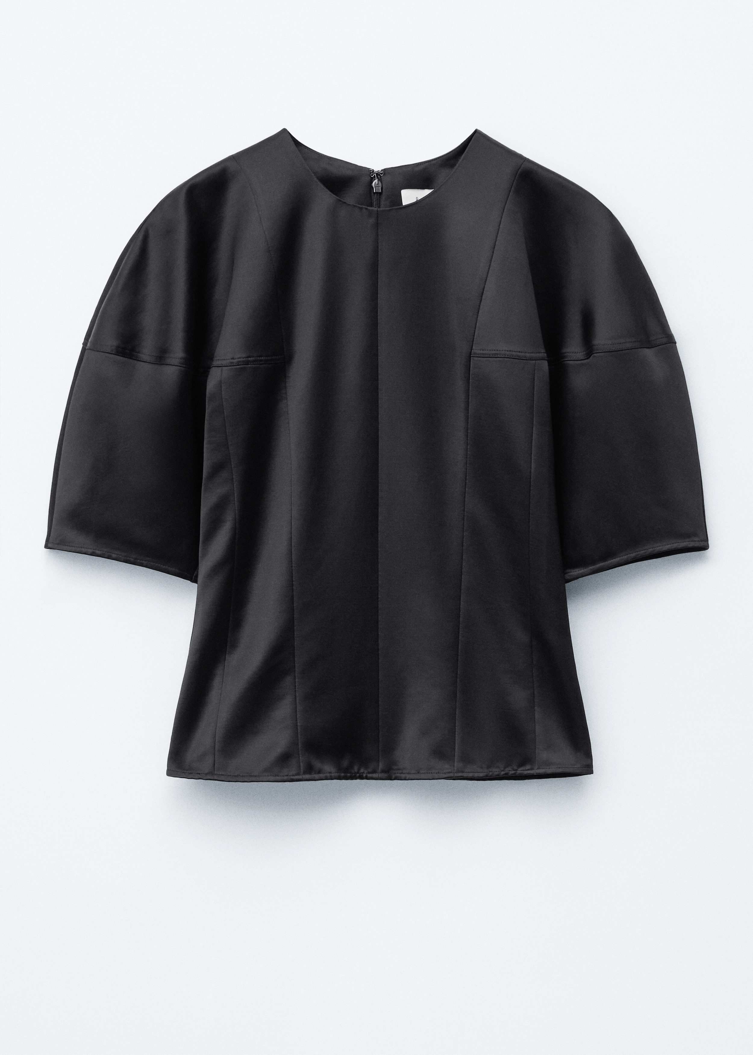 Satin Puff-Sleeve Top - Black - Blouses - & Other Stories AD