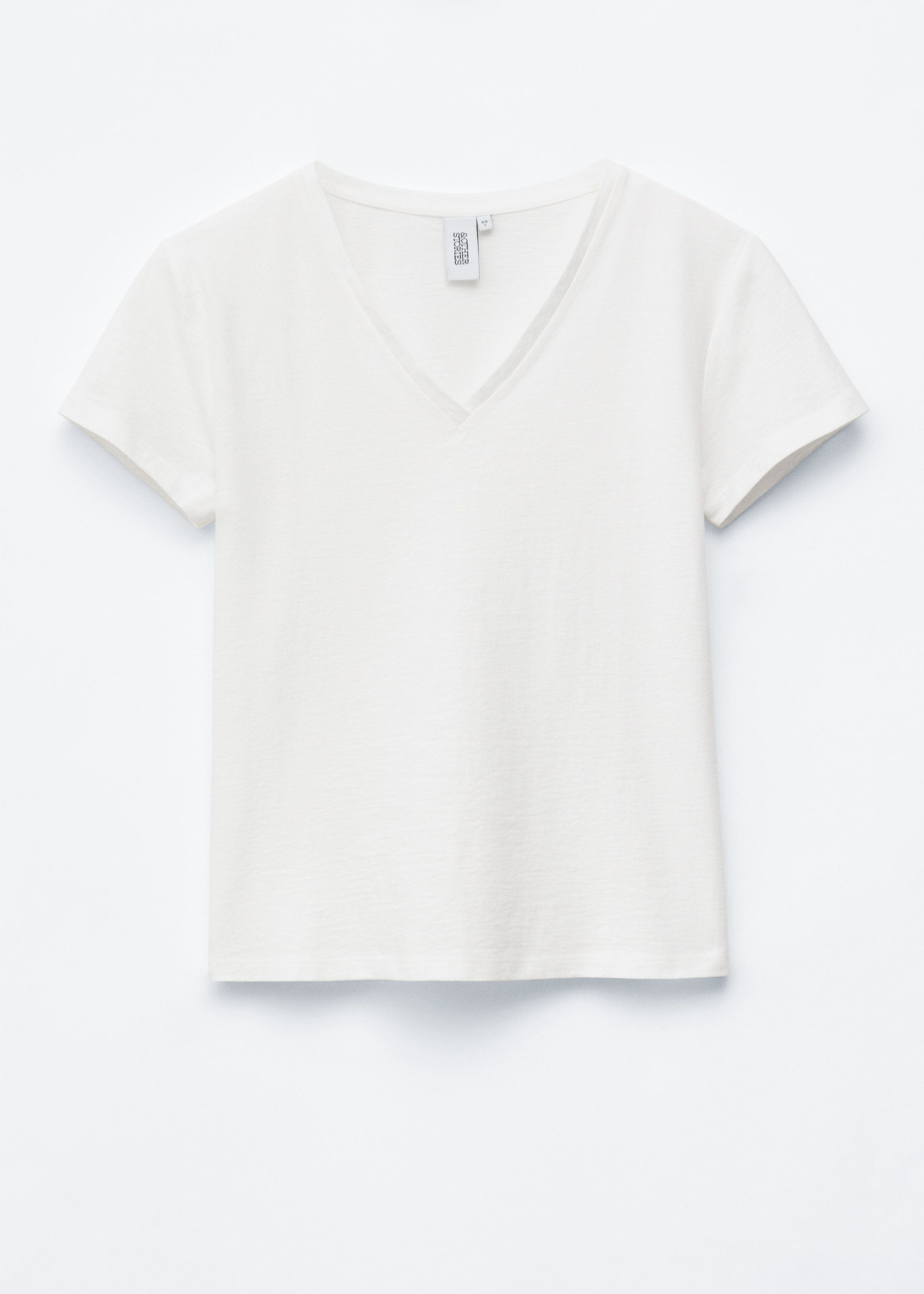Cotton V-neck T-shirt - White - T-shirts - & Other Stories BE