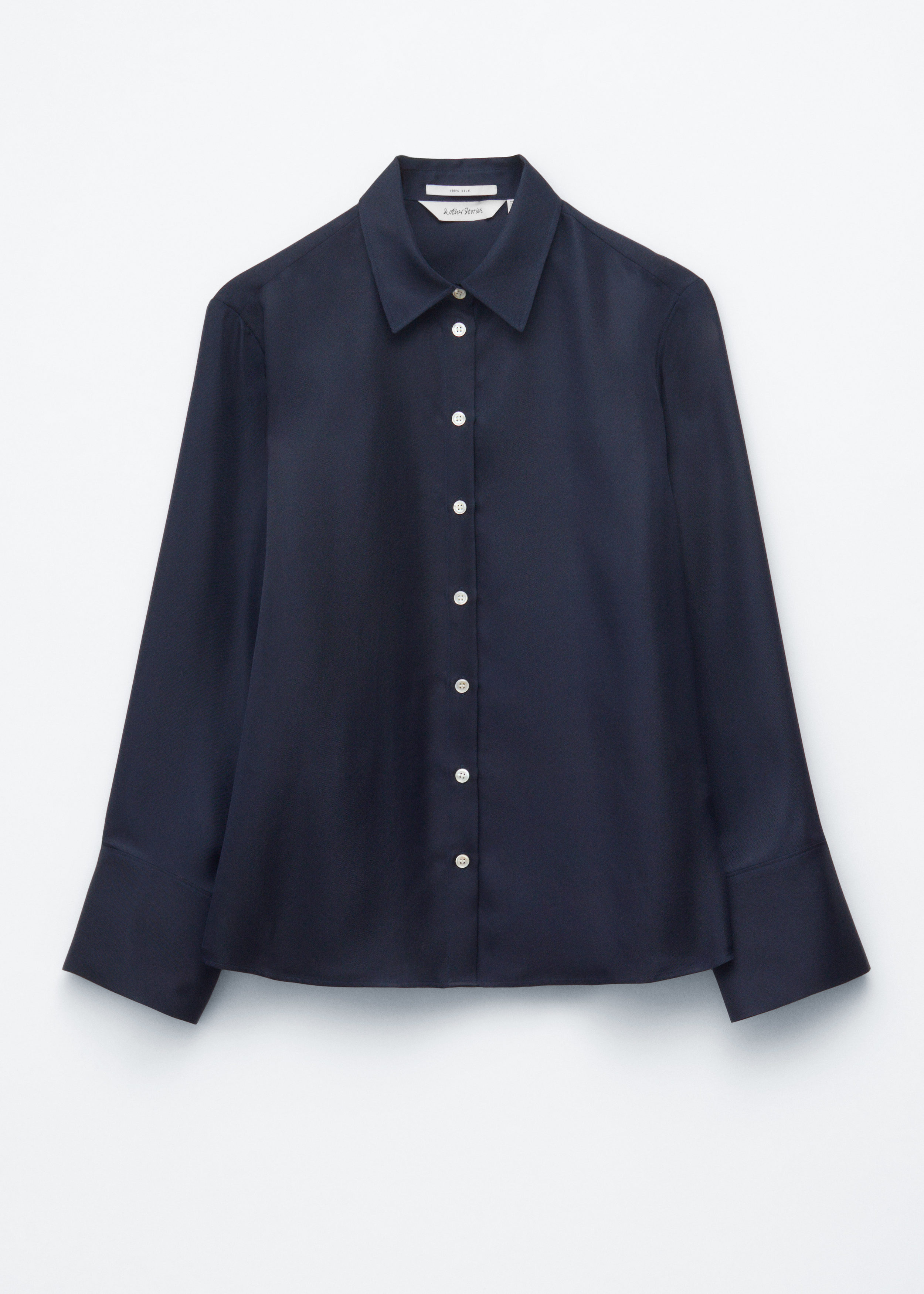 Relaxed Silk Shirt - Dark Blue - Shirts - & Other Stories AD