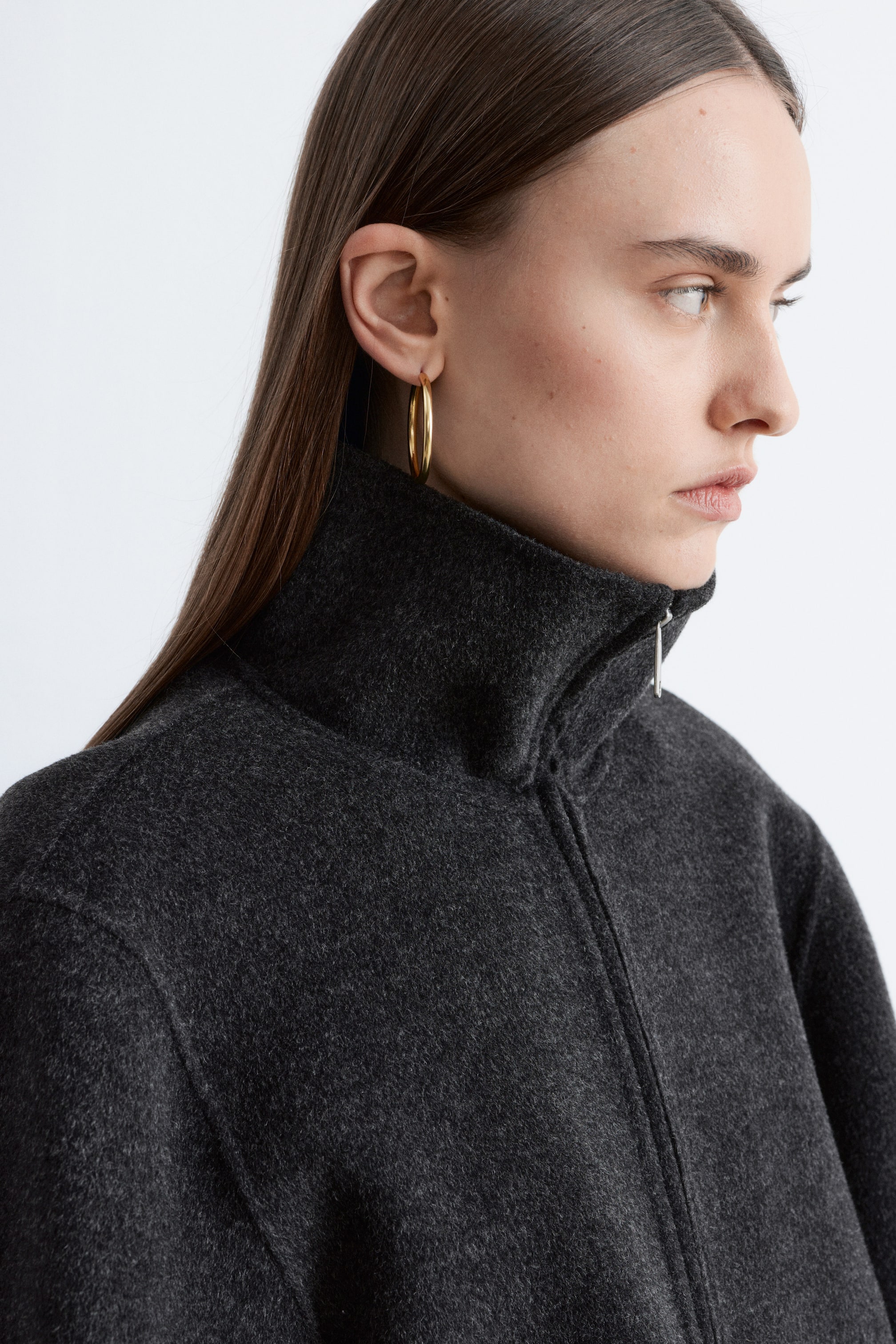 Veste zippée en laine - Gris foncé - FEMME | H&M BE