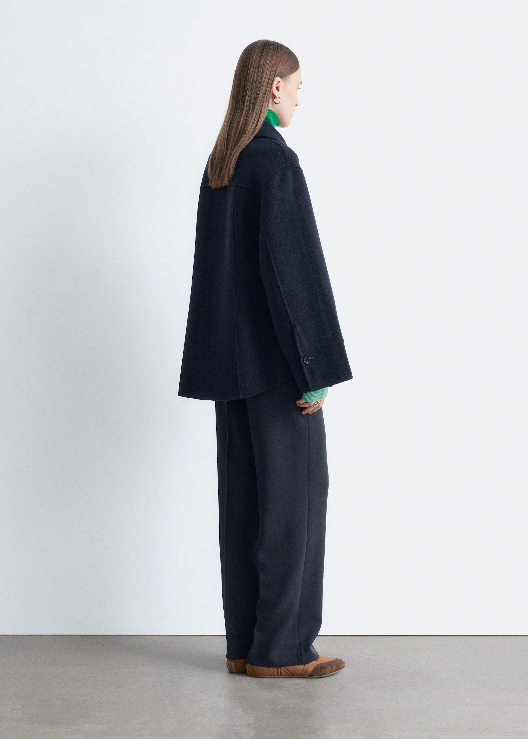 Tapered Wool Jacket - כחול כהה - Ladies | H&M IL