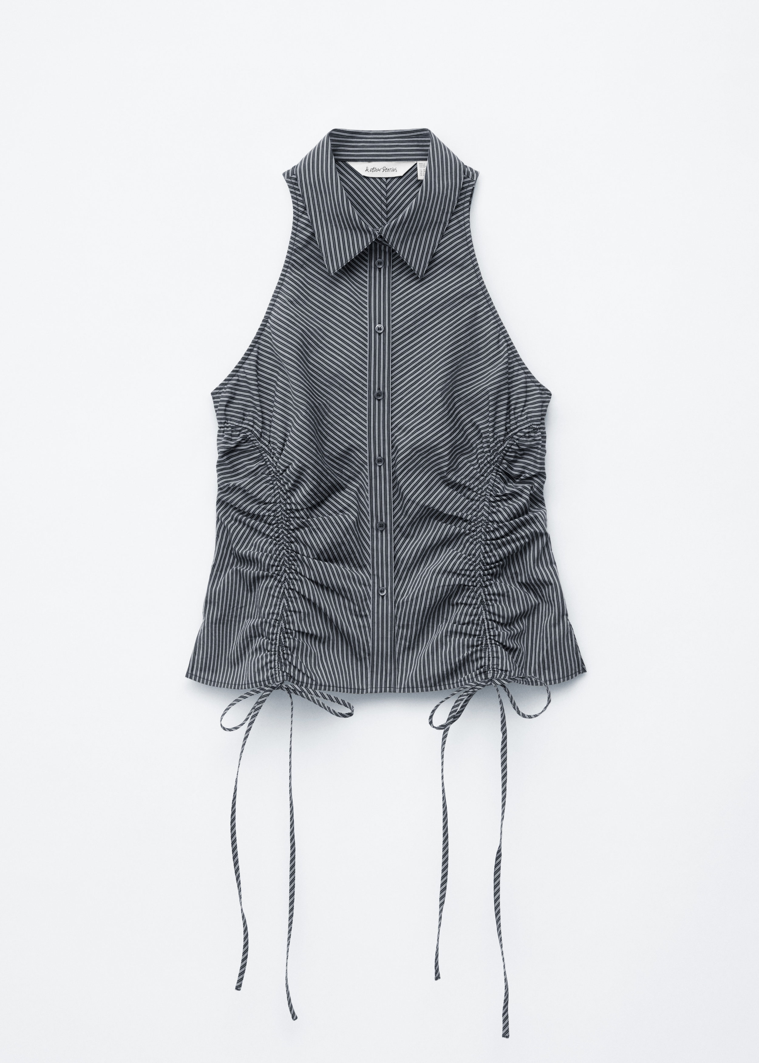 Sleeveless Drawstring Top - Navy Blue Stripes - & Other Stories GB