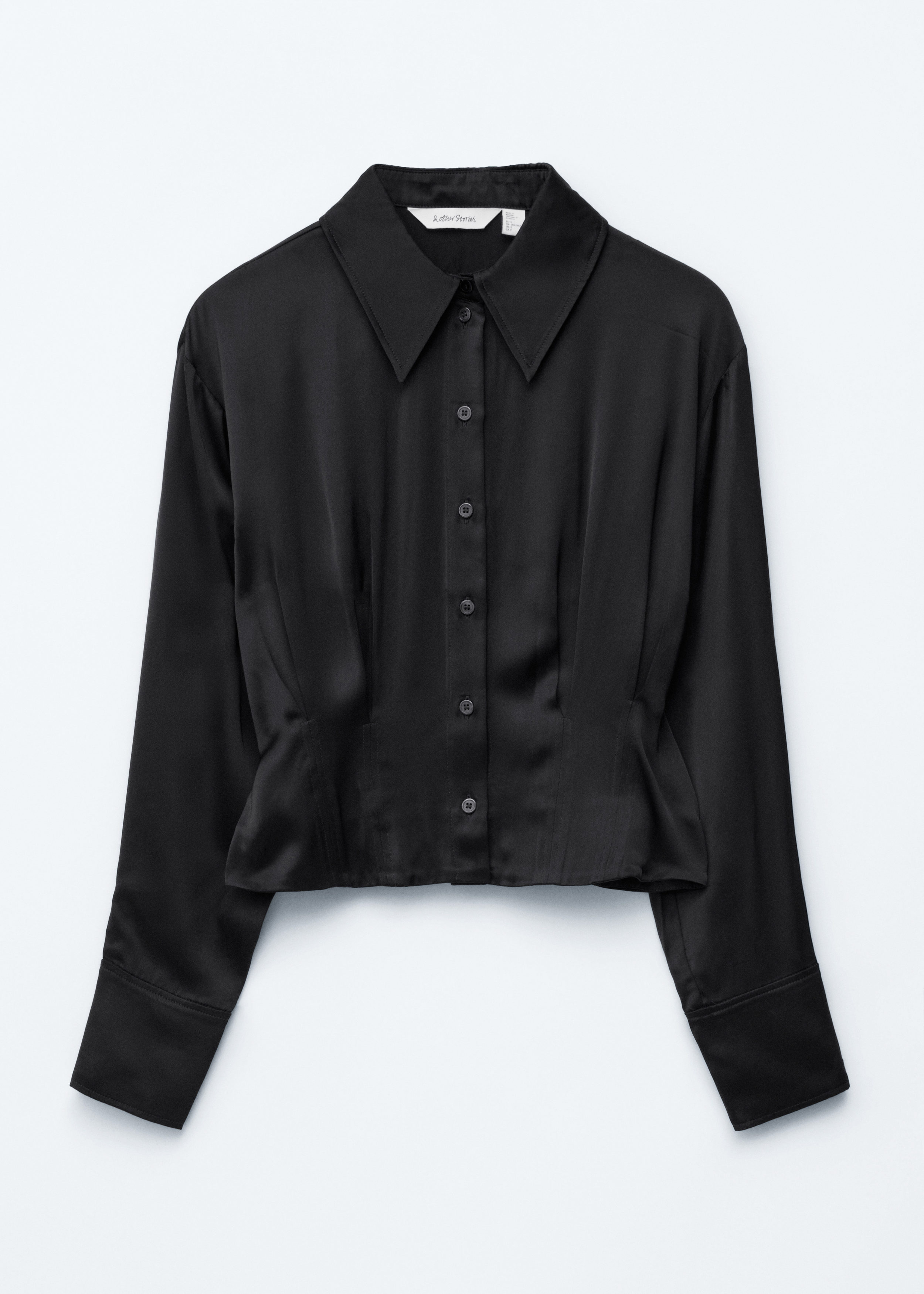 Tapered Satin Shirt - Black - & Other Stories AD