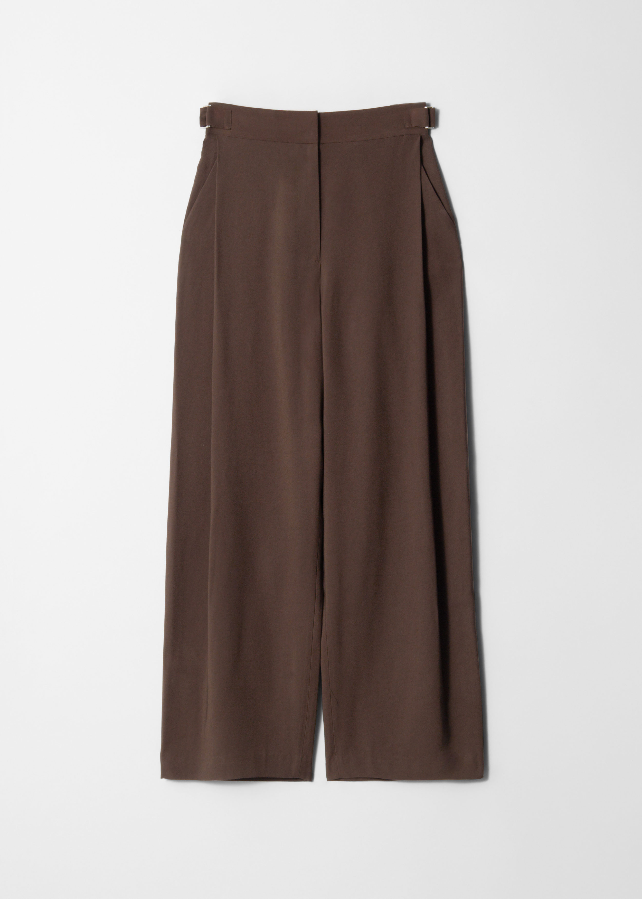 Pleated Wide-Leg Trousers - Dark Brown - & Other Stories GB
