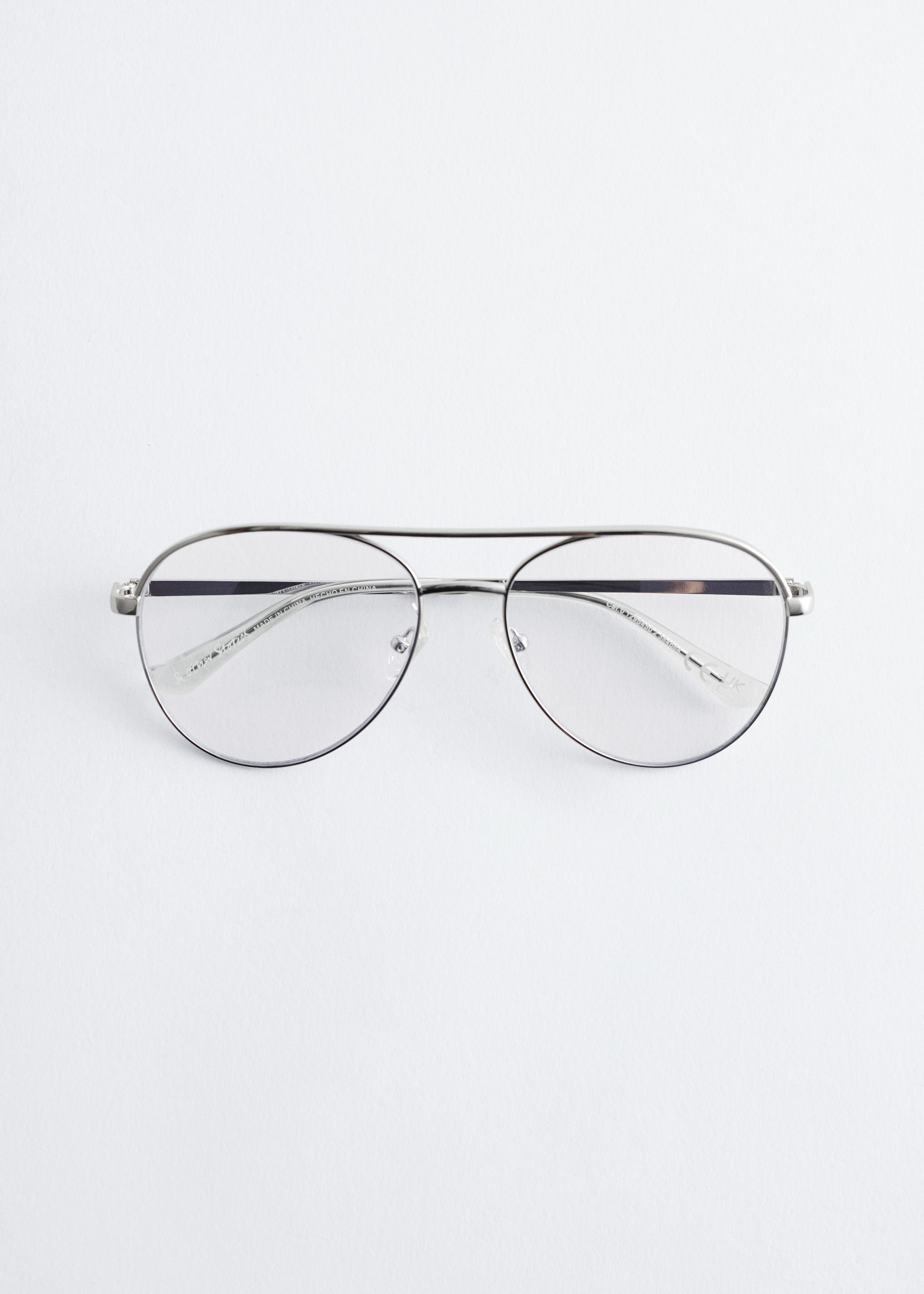 Slim Aviator-Frame Sunglasses - Silver/Clear Glass - & Other Stories US
