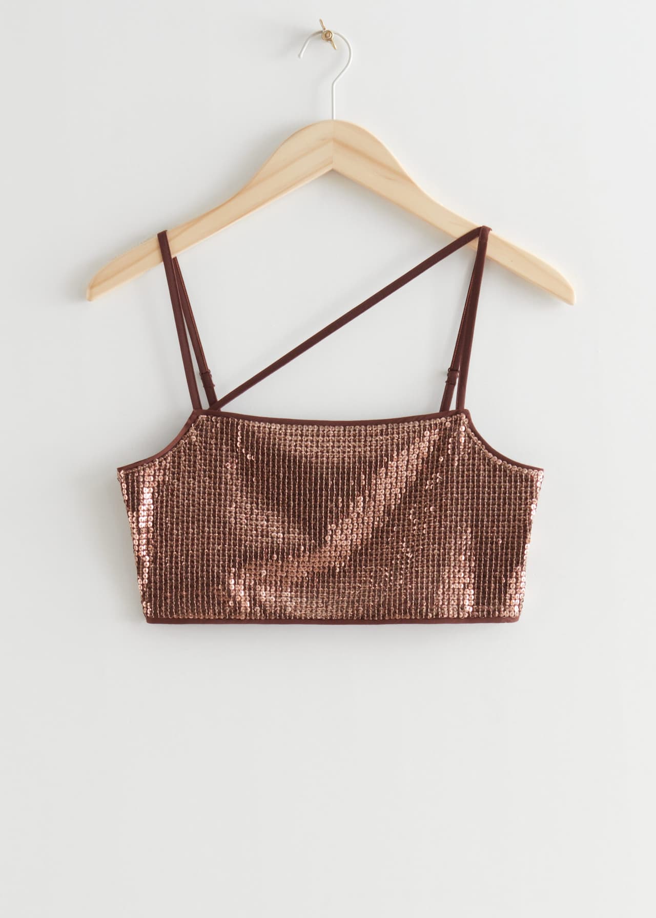 Women's Bronze Sequin Asymmetric Sequin Crop Top | H&M GB