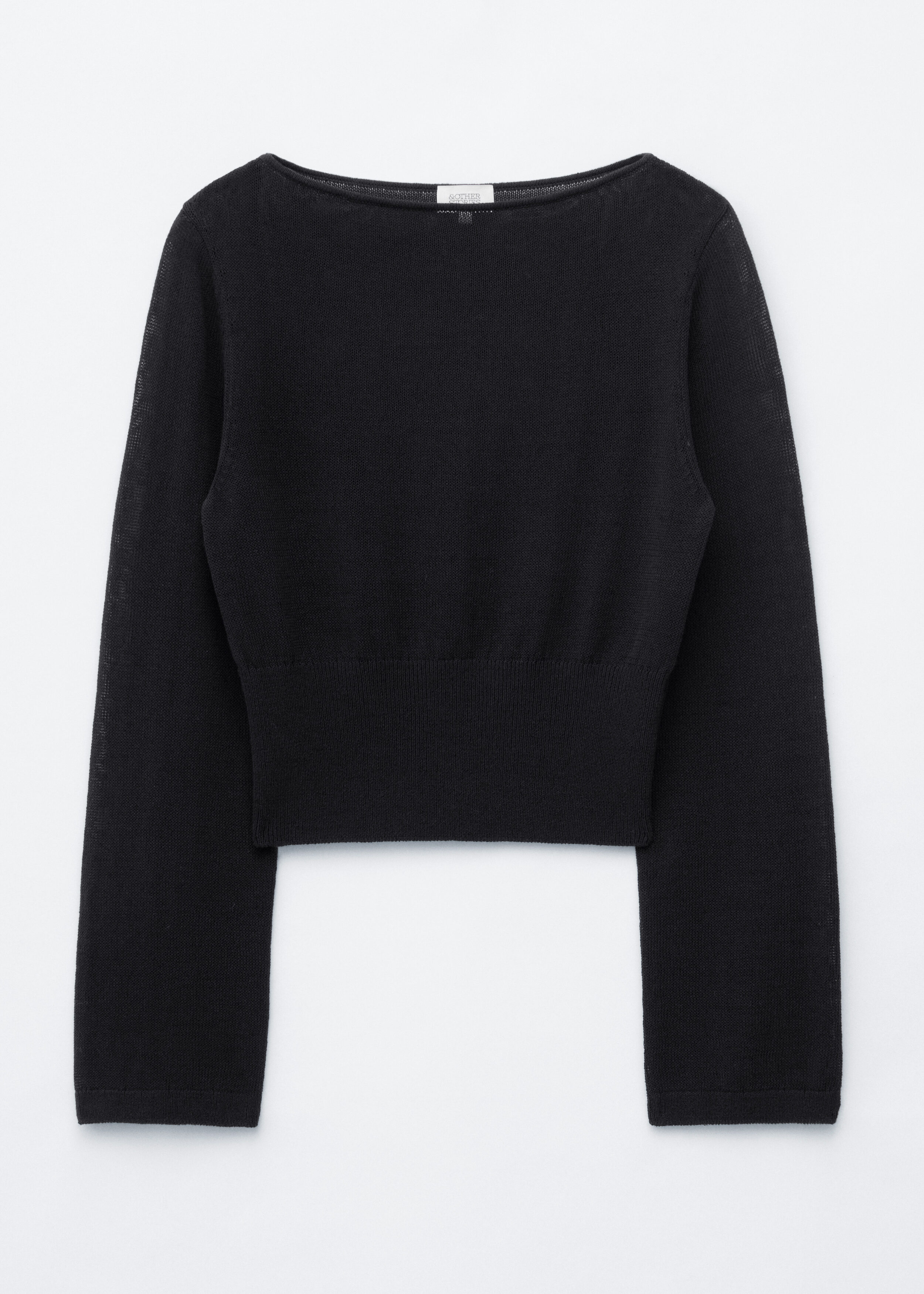 Rolled Edge Boat-Neck Top - Black - & Other Stories US