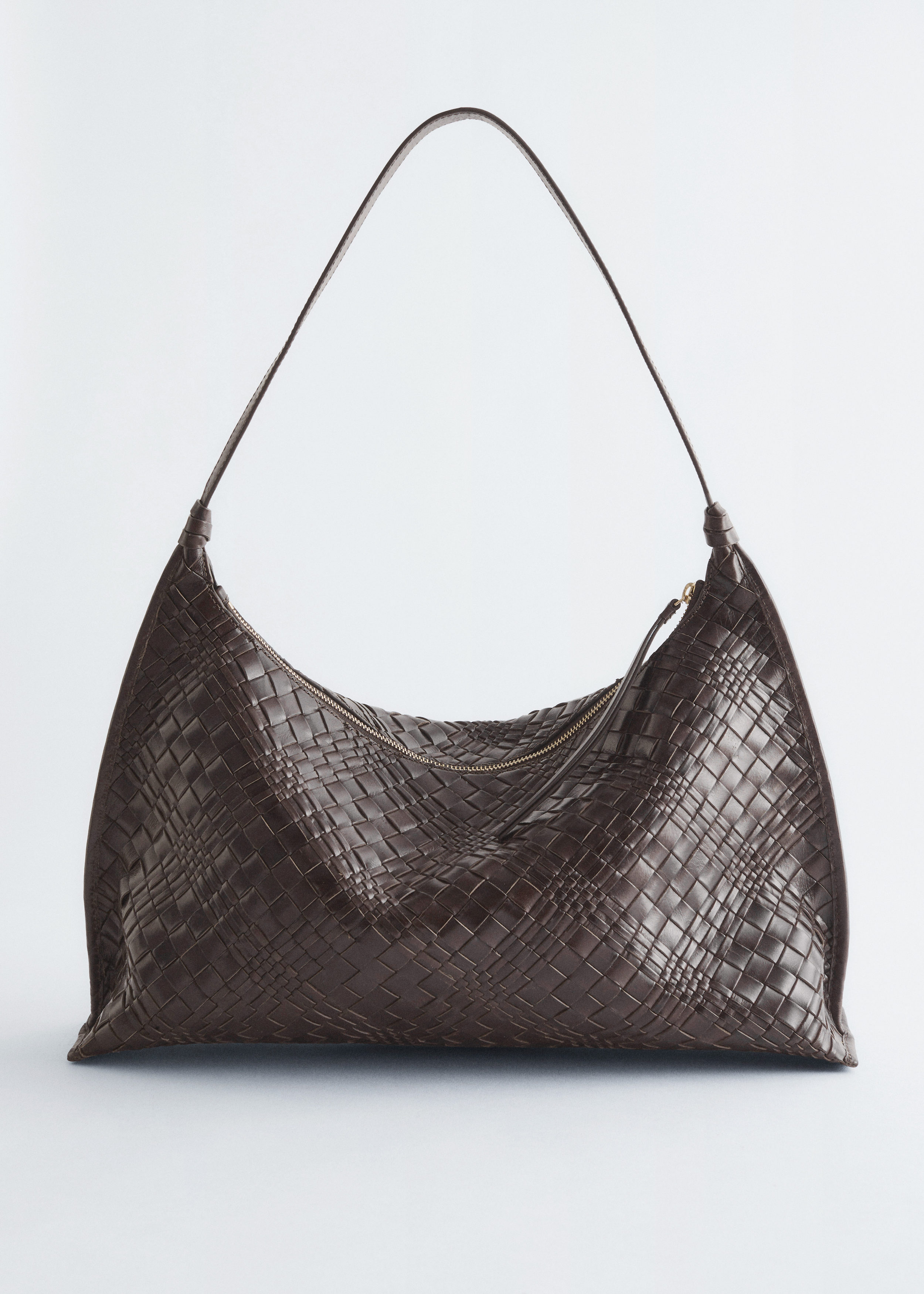 Interwoven Leather Tote Bag - Dark Brown - & Other Stories GB