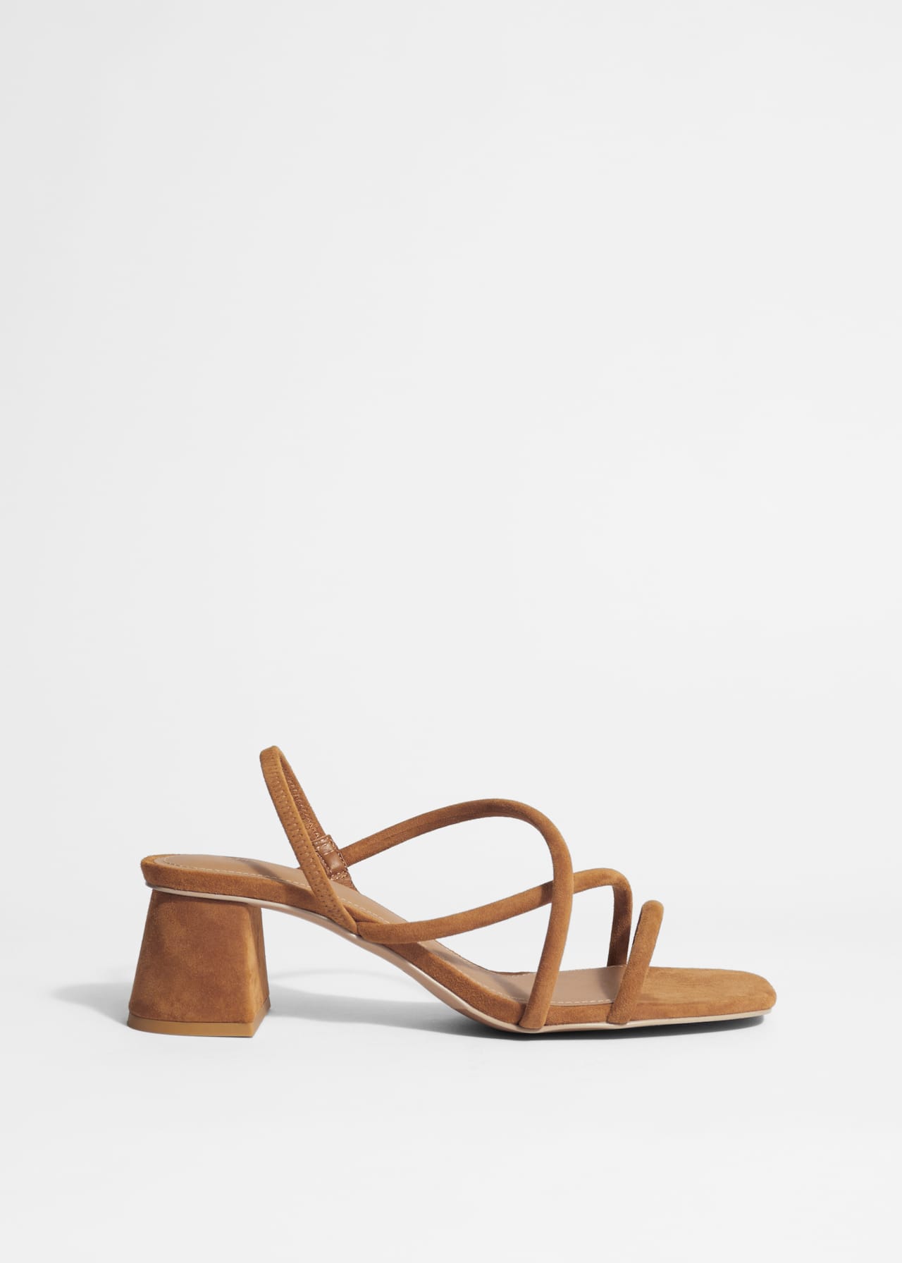 Strappy Block Heel Sandals - זמש בז' - Ladies | H&M IL