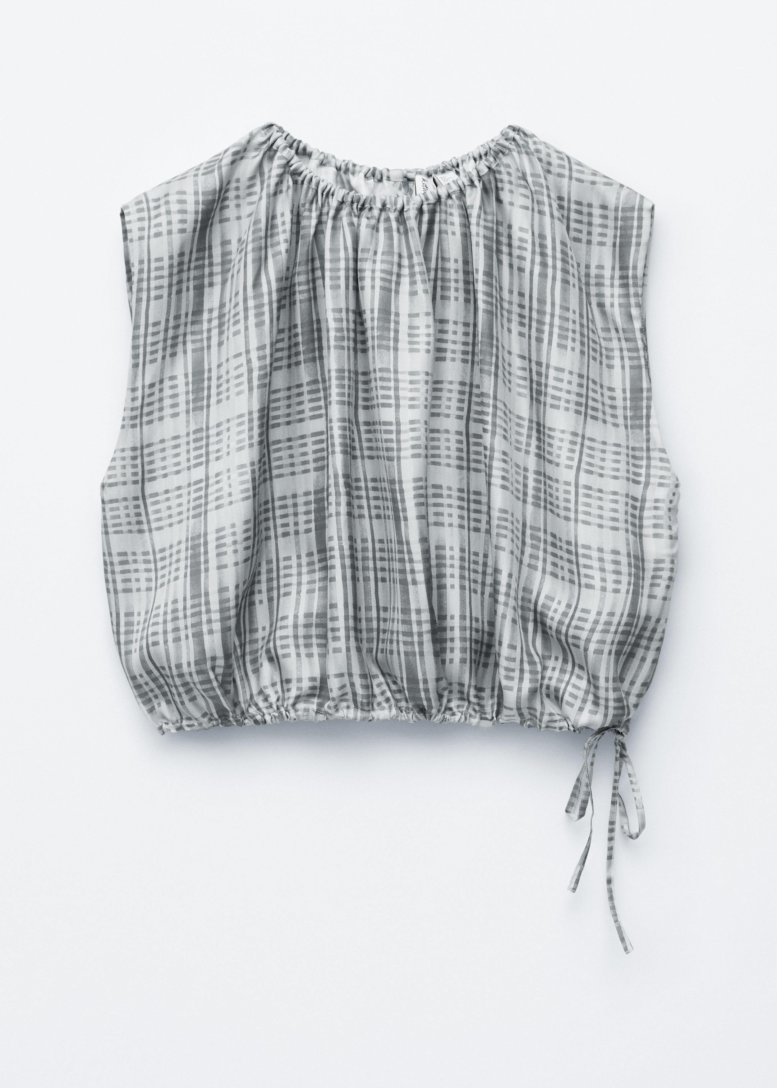 Drawstring Silk Top - Grey Pattern - & Other Stories NL